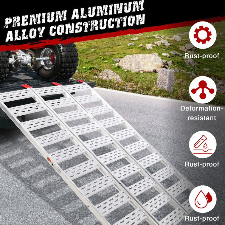 Dundee Deco Aluminum Tri-fold Ramp With Treads, Loading Ramps 1 Pack, 1500lb Capacity, 50” W X ...